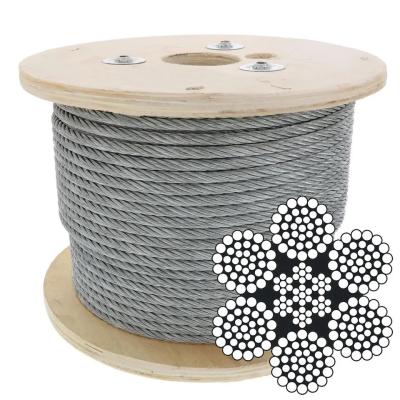 Cina 8mm 12mm 20mm 32mm Acciaio inossidabile High Carbon Galvanized Wire Rope 6x37 FC IWRC in vendita