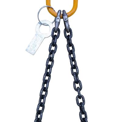 China 40 Ton Load Capacity 20Mn2 Chain Lifting Chain Sling With Master Link 12M Long Double Leg for sale