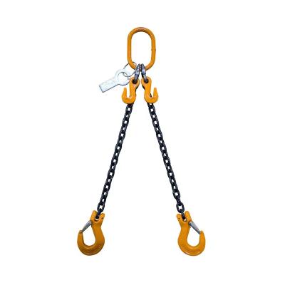 China 40 Ton Load Capacity 20Mn2 Chain Lifting Chain Sling With Master Link 12M Long Double Leg for sale