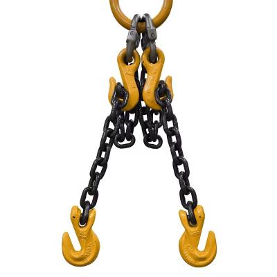 China 40 Ton Load Capacity 20Mn2 Chain Lifting Chain Sling With Master Link 12M Long Double Leg for sale