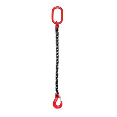 China Black Finish Lifting Chain Sling Hook Crane G80 Manganese Steel Chain Lifting Tool for sale