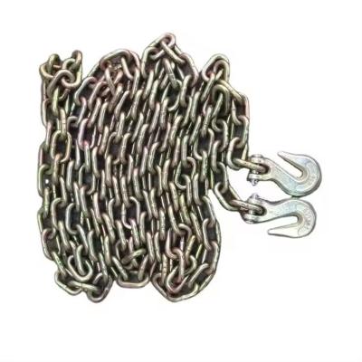 Estructura Cadena soldada negro de trabajo pesado galvanizado G70 Cadena de remolque de camión con ganchos de agarre