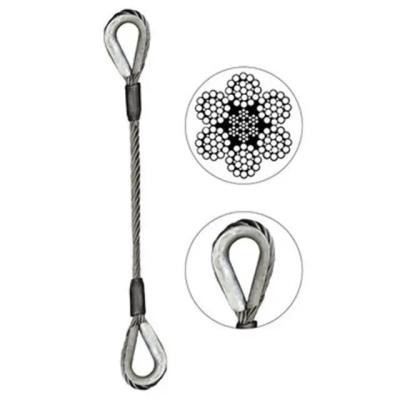 Cina Acciaio inossidabile 7x7 6x36 Dia 8mm IWRC RHRL Hard Soft Eye Finish Ungalvanized Sling in vendita