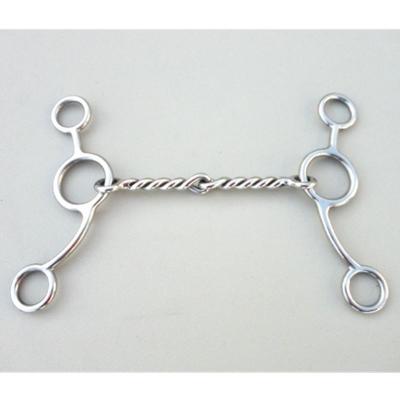 China Custom Horse Rider Bit Equestrian Horse Twist Bit with Harness and Polish Finish for sale