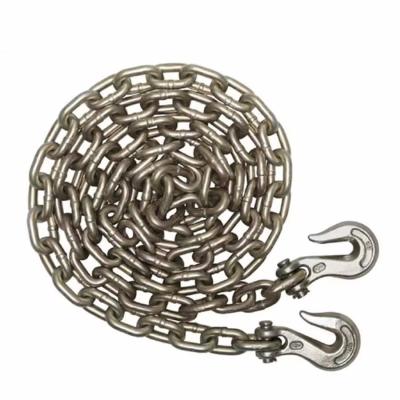 China Heavy Duty G70 Transport Galvanized Car Tow Chains with Hooks Test Load 48kN for sale