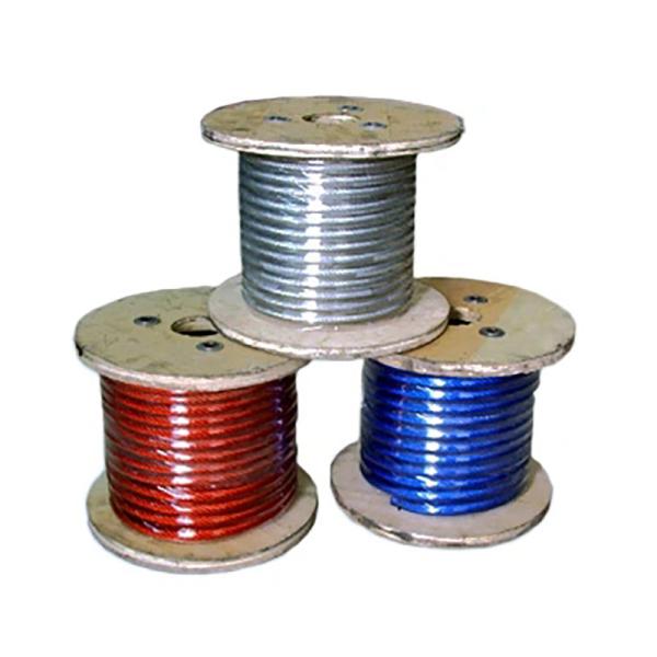 Quality 6X7 FC/IWS 1/32'' 3/64'' 1/16'' 3/32'' 1/8'' 5/32'' 3/16'' 1/4'' 5/16'' PVC/PP/PE/PA Coated Steel Wire Rope for sale