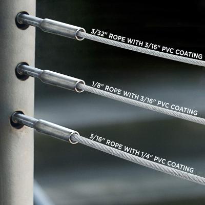 Cina 7x7 filo galvanizzato filo di acciaio 3/32 PVC rivestito a 3/16 per gru e sollevamento in vendita