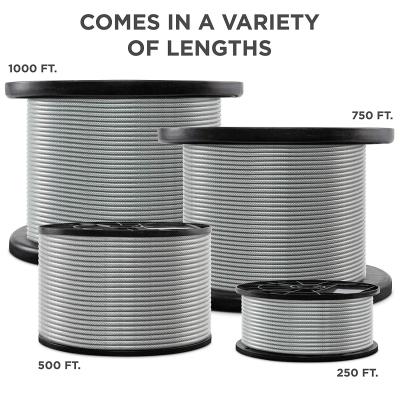 Cina 7x7 filo galvanizzato filo di acciaio 3/32 PVC rivestito a 3/16 per gru e sollevamento in vendita