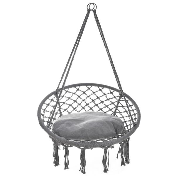 Quality Hand Woven Camping Hanging Chair Macrame Modern Cotton Rope Swing Chair for sale
