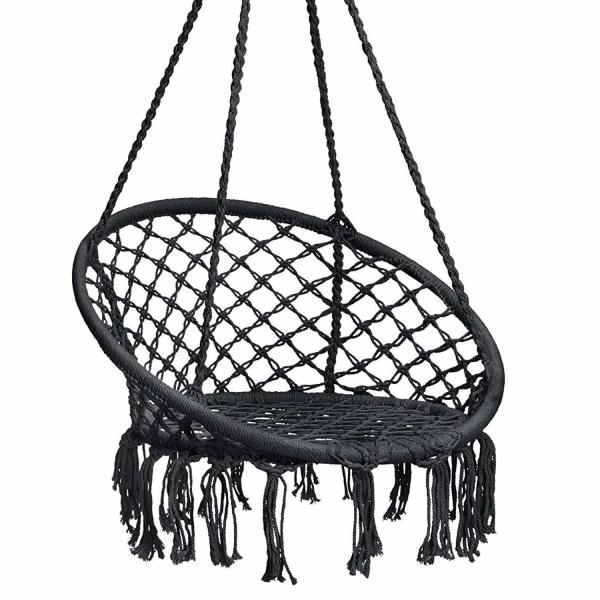 Quality Hand Woven Camping Hanging Chair Macrame Modern Cotton Rope Swing Chair for sale