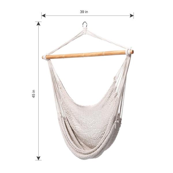 Quality High Capacity Camping Hanging Chair Outdoor White Rope Hammock Chair With Stand for sale