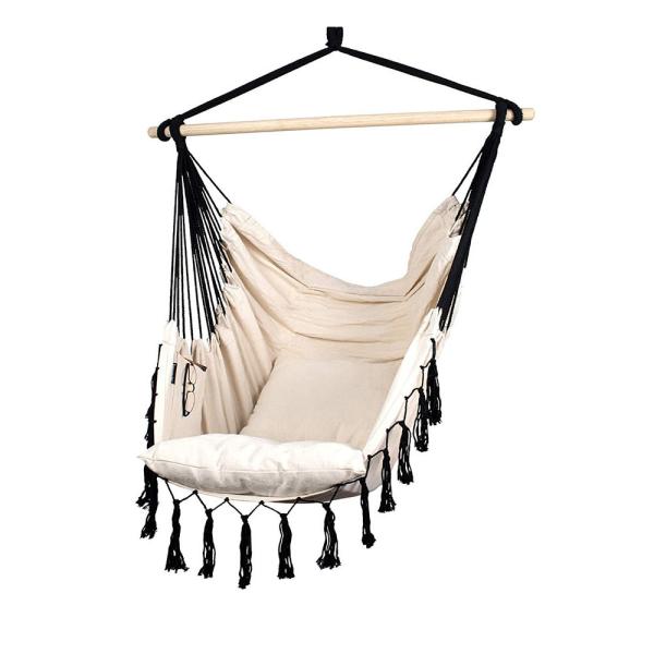 Quality Black And White Hammock Swing Chairs Indoor Hanging Chair Hammock High Strength for sale