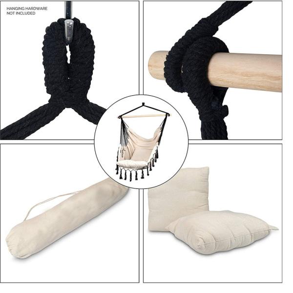 Quality Black And White Hammock Swing Chairs Indoor Hanging Chair Hammock High Strength for sale