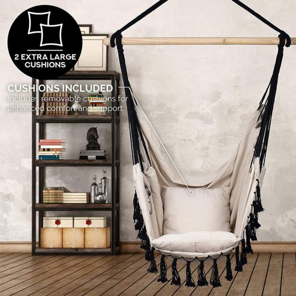Quality Black And White Hammock Swing Chairs Indoor Hanging Chair Hammock High Strength for sale