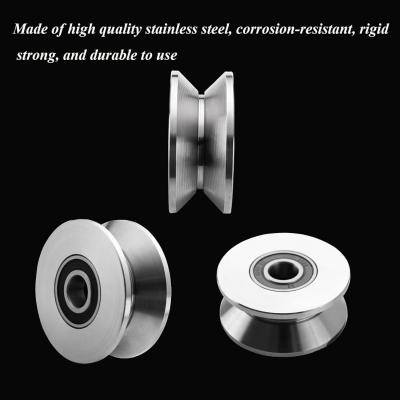 Cina Ruota a scanalatura a forma di V Ruota di porta rotante in acciaio inossidabile Ruota di porta scorrevole Puleggia pesante in vendita