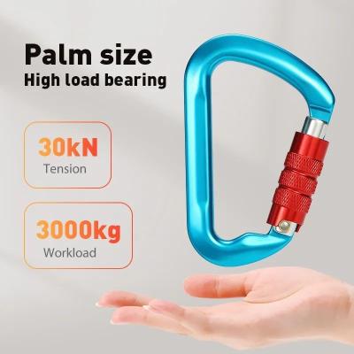 Cina Aluminico 30KN D Forma di arrampicata Snap Hook Carabiner per esterni personalizzato in vendita