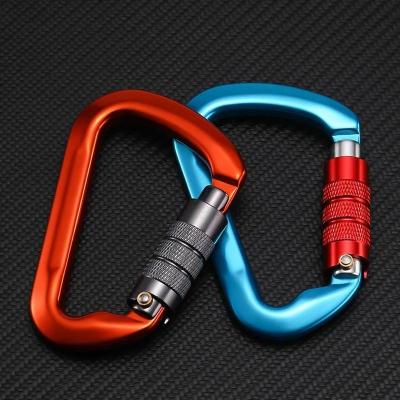 Cina Aluminico 30KN D Forma di arrampicata Snap Hook Carabiner per esterni personalizzato in vendita
