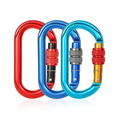 China Customized Logo and Color Round Shaped Aluminum Climbing Snap Hook for Outdoor 25KN for sale