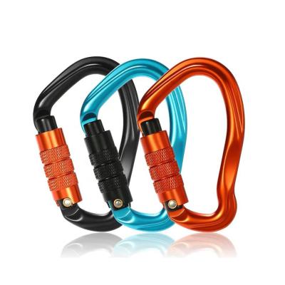 China Galvanized Aluminium Snap Hook Locking Carabiner Clips with Galvanized Finish for sale