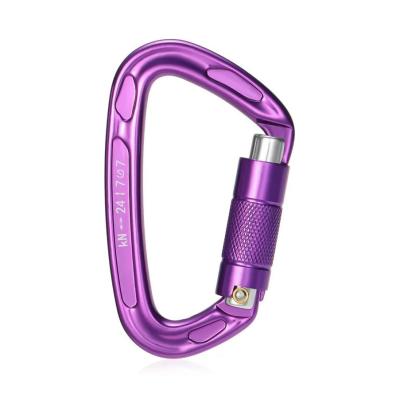 24KN Localização automática de trabalho pesado Escalada Carabiner Clips Twist Lock para esportes de aventura