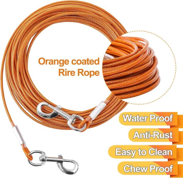 Quality 20/30/50/100ft Heavy Duty Dog Lead Long Range For Yard And Camping for sale