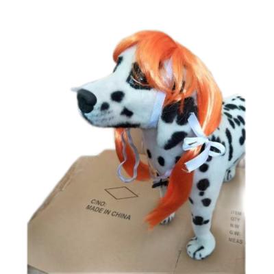 China Elegant Black Curly Pet Wig for Cats and Dogs - Luxurious Soft Adjustable Perfect for Formal Events and Photoshoots for sale