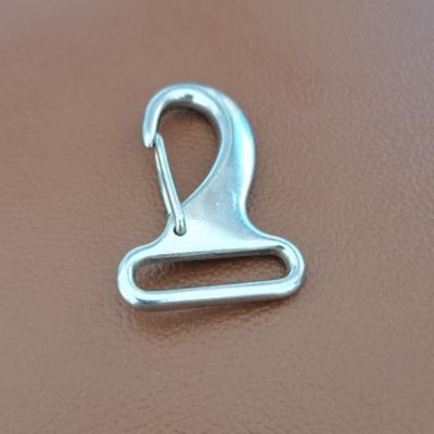 China Stainless Steel Attachment Fixing Spring Snap Hook with 32mm Silver Egg-Shaped Belt Hook for sale