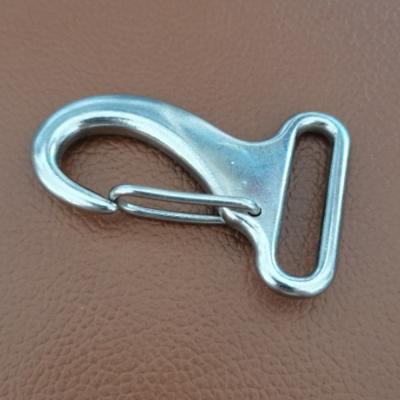 China Stainless Steel Attachment Fixing Spring Snap Hook with 32mm Silver Egg-Shaped Belt Hook for sale