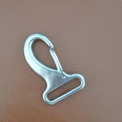 China Stainless Steel Attachment Fixing Spring Snap Hook with 32mm Silver Egg-Shaped Belt Hook for sale