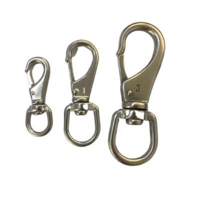 China OEM Polished Stainless Steel Round Eye Swivel Snap Spring Hook Swivel Eye Snap Hook for sale