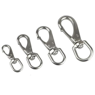 China OEM Polished Stainless Steel Round Eye Swivel Snap Spring Hook Swivel Eye Snap Hook for sale