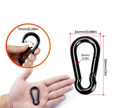 Cina OEM Finitura di ossido nero di acciaio al carbonio Snap Hook Carabiner personalizzabile per B2B in vendita