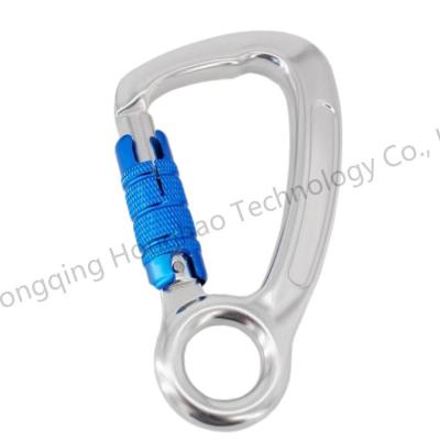 China Outdoor Gear Aviation Aluminum 30KN Safety Lock Hook Climbing Hardware D Ring for Gear for sale
