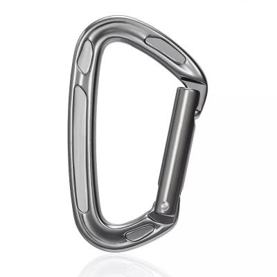 China OEM Heavy Duty 23KN Snap Hook D Shape 7075 Aluminum Carabiner Clip for Climbing for sale