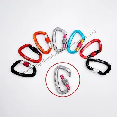 China Mountaineering and High Altitude Rescue D Shape Screw Lock Carabiner with ZINC Finish for sale