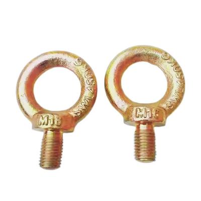 China Drop Forged Steel Yellow Zinc JIS 1168 Heavy Duty Lifting Eye Bolt Customized Eye Bolts for sale