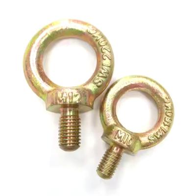 China JIS 1168 Galvanized Yellow Zinc Eye Bolt with Drop Forged Construction and ZINC Finish for sale