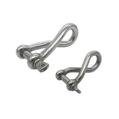 China Customized Stainless Steel 304 / 316 Twisted Shackle With Screw Pin Non-standard for sale
