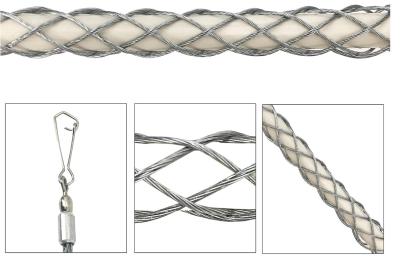 China Cable Pulling Grip Lassos For 9-12mm Electrical Wire Long Steel Wire Mesh , Anti-slip Flexible Cable Sleeve for sale
