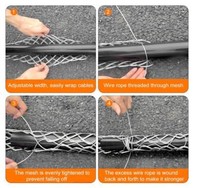 China Wire Mesh Puller  Grip Anti-slip Wrap Side Pull Galvanizing Steel Wire Grips Net Cover Smooth(Silver) for sale