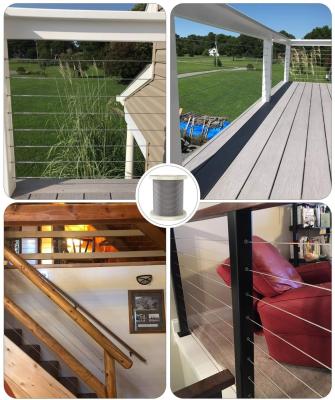 China 1/8 T304 Stainless Steel Aircraft Cable Railing Wire Rope for Cable Railing Kits 500m 1000m per Reel Cranes OEM Accepted for sale