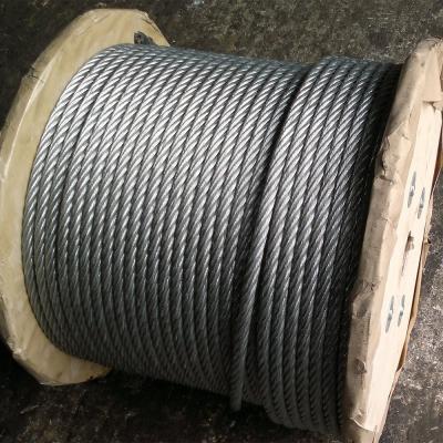 Китай 6x12 7FC проволока веревка веревка проволока углеродистая сталь высокая прочность 6 мм оцинкованная стальная кабельная веревка стандарт AiSi продается