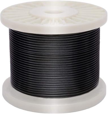 China PP/PE/PU/PVC/PA/Nylon 1.2-1.8mm Black Polypropylene Coated Steel Wire Rope 7x7 Tolerance ±1% With Si Content % 0.1 for sale