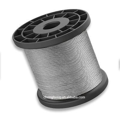 China Construction 6x36 6x36 AiSi Stainless Steel 1/8'' Aircraft Wire Rope for Cable Railing Kit Standard AiSi Marine Grade for sale