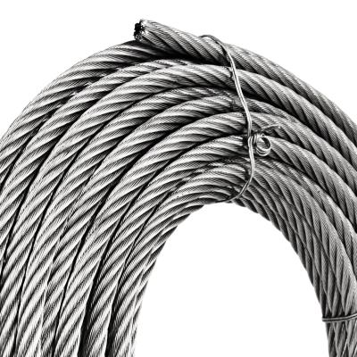 China Customized Length 7x19 1/16 Inch AISI304 Marine Grade Stainless Steel Wire Rope Cable with Tolerance Durable for sale