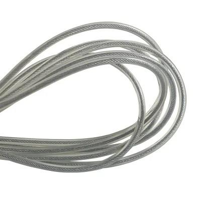 China Cables de acero inoxidable de color transparente con recubrimiento de PP 0,8 mm 1x19 cuerda de cortina para acero al carbono rojo sin aleación en venta