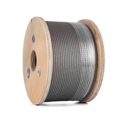 China 304 Aircraft 7 x 19 Strands Construction Stainless Steel Cable Rail Type of Core Steel core Galvanized 16Mm Steel Wire Rope for sale
