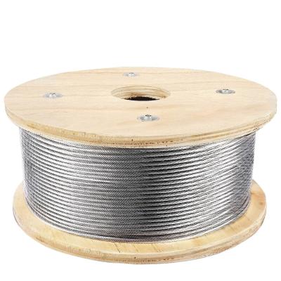 China 16Mm Galvanized Steel Grade Stainless Steel Cable 1 x 19 Strands Construction 500FT for Deck Cable Railing Installation for sale