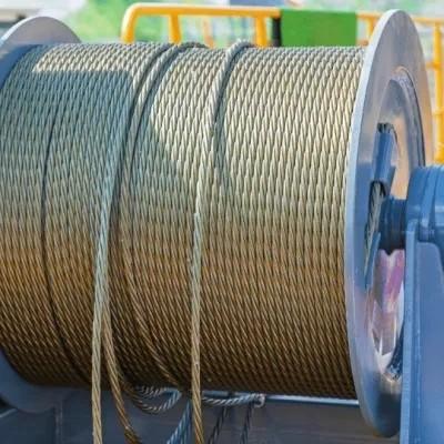 China Stainless Steel 304 316 Grade Ungalvanized and Galvanized 6X9w Iwrc Well Drilling Rig Draw Work Drilling Line Steel Wire Rope for sale