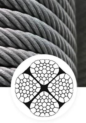 China Stainless Steel 304 316 Grade Ungalvanized and Galvanized 6X9w Iwrc Well Drilling Rig Draw Work Drilling Line Steel Wire Rope for sale